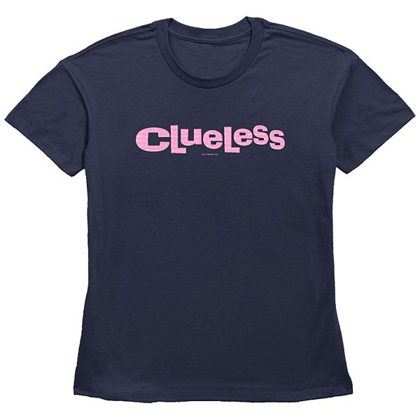 Juniors' Clueless Pink Simple Logo Graphic Tee