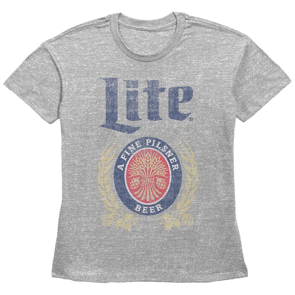 Juniors' Miller Lite A Fine Pilsner Beer Crest Graphic Tee