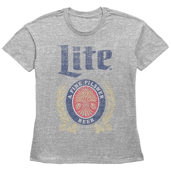 Juniors' Miller Lite A Fine Pilsner Beer Crest Graphic Tee