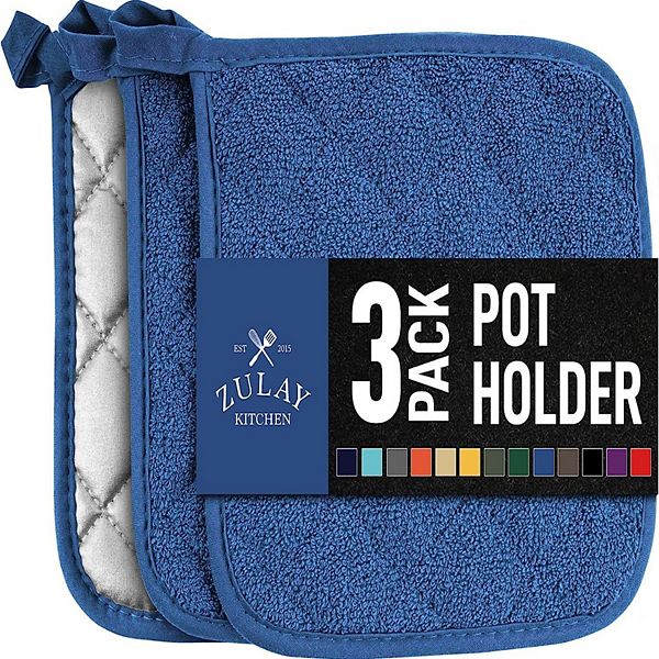Zulay Kitchen Heat Resistant Cotton Kitchen Pot Holders