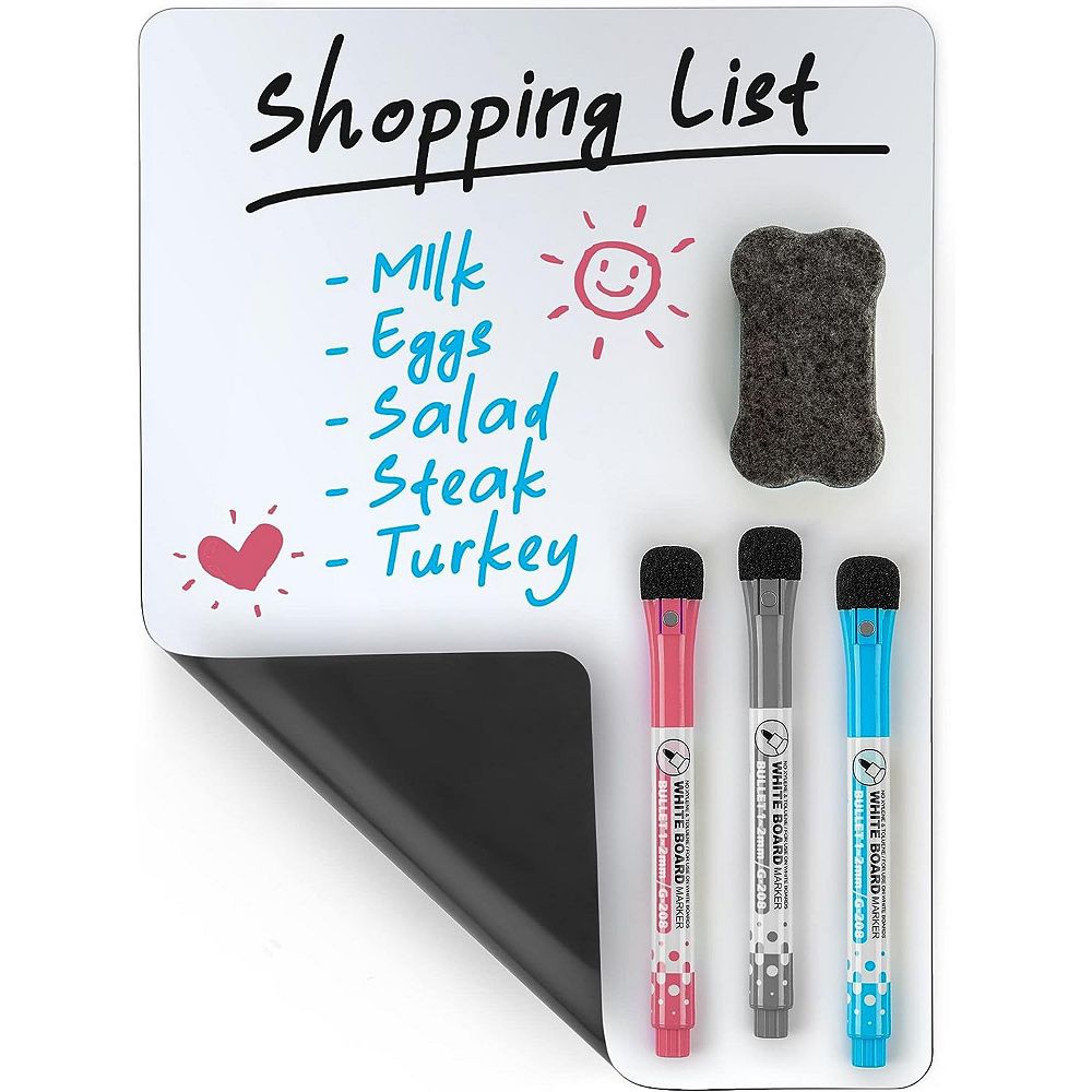 Zulay Kitchen Magnetic Whiteboard for Fridge 12x8 Inches