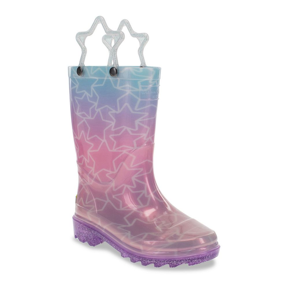 Western Chief Glitter Stars Toddler Girls' Light-Up Rain Boots