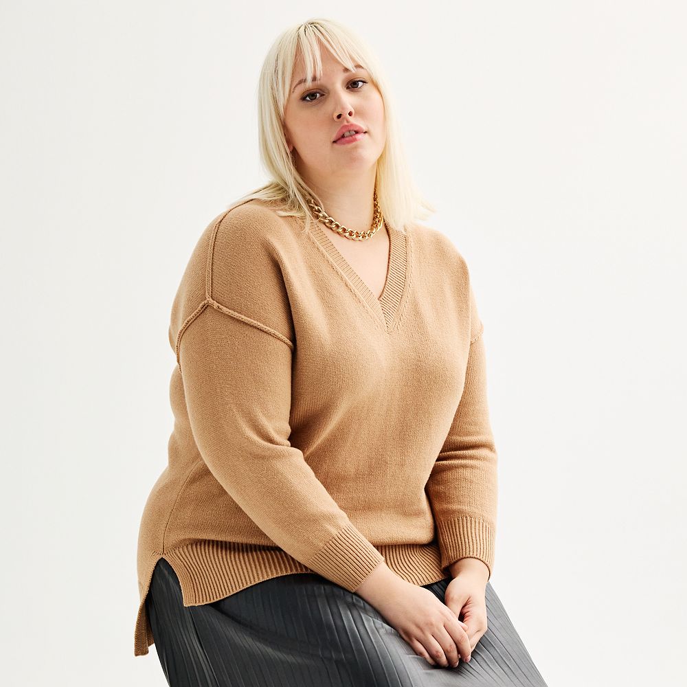 Plus Size Philosophy V-Neck Pullover