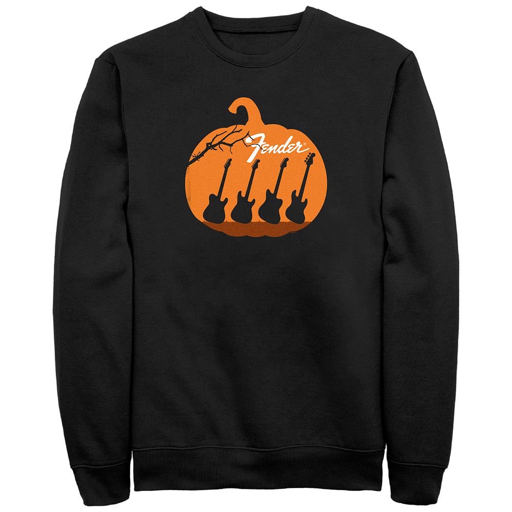 Men's Fender Halloween Pumpkin Guitars Silhouette Sweatshirt