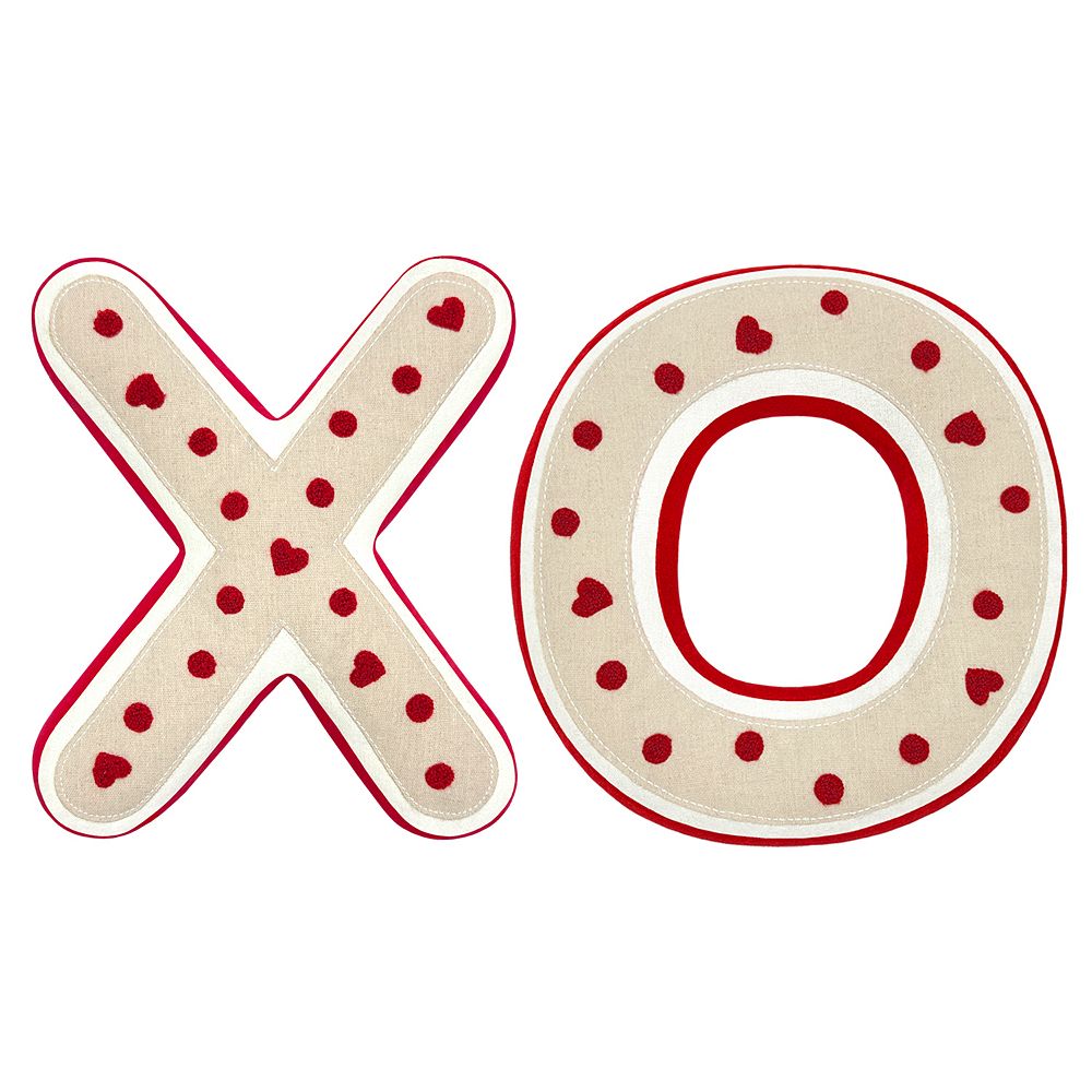 Celebrate Together Valentine's Day Linen Xo Shaped 2-Pack Pillows