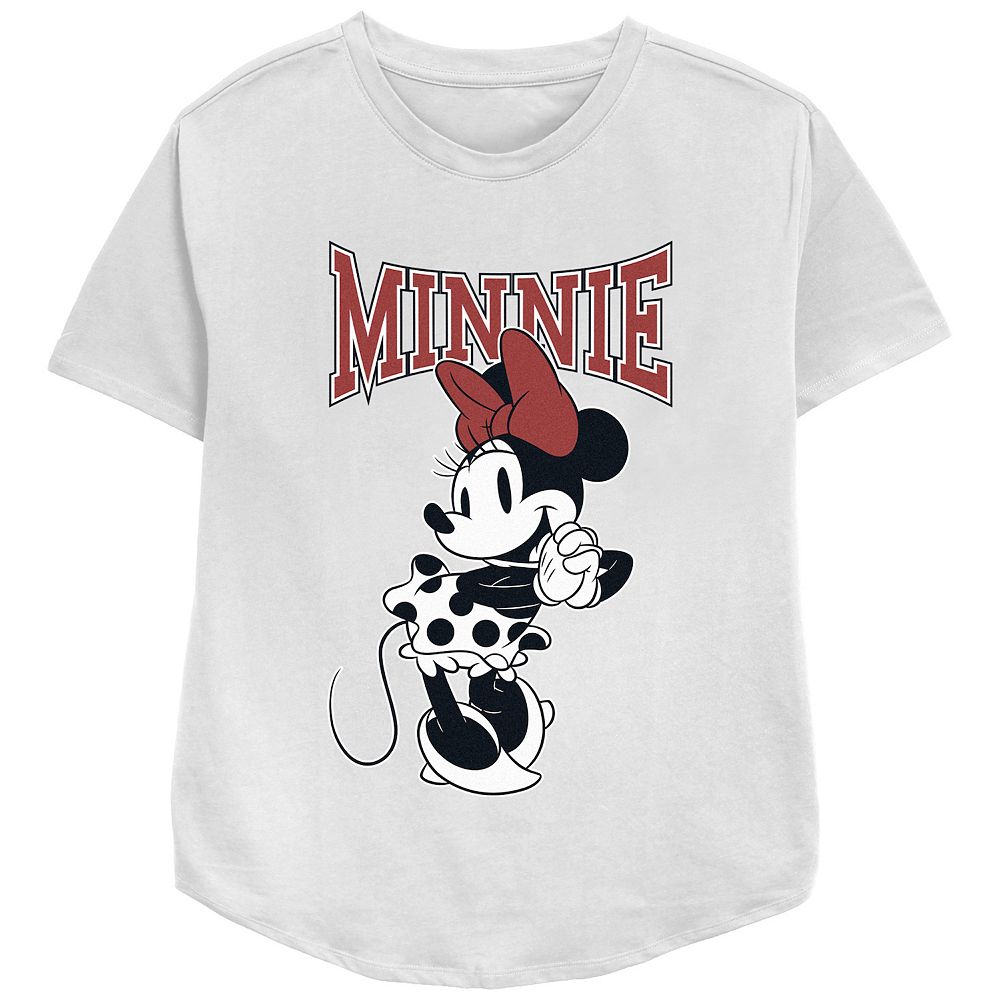 Disney's Minnie Mouse Juniors' Retro Collegiate Relaxed Fit Graphic Tee