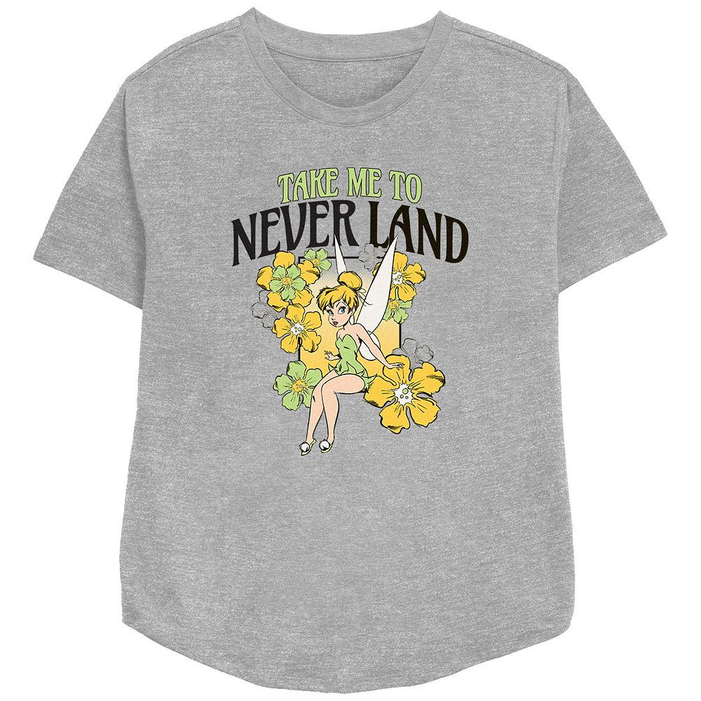 Disney's Tinker Bell Juniors' Take Me to Never Land Relaxed Fit Graphic Tee