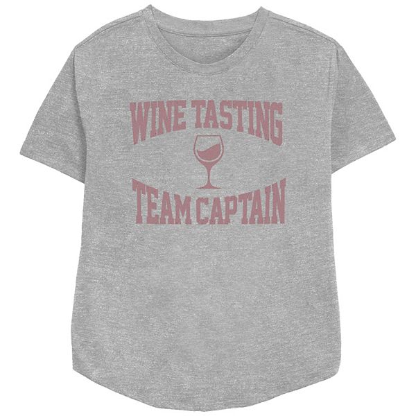 Women's Wine Tasting Team Captain Glass Relaxed Fit Graphic Tee