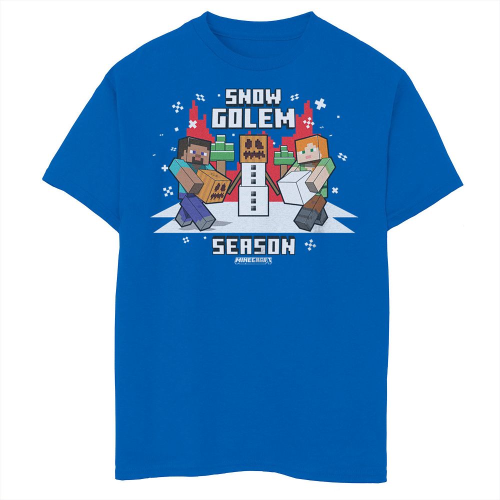 Boys 6-20 Minecraft Christmas Snow Golem Season Graphic Tee