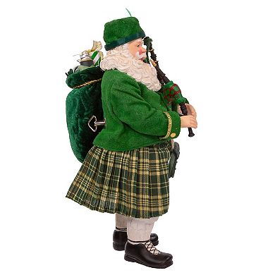 Kurt Adler Fabriché Musical Irish Bagpiper Santa Décor