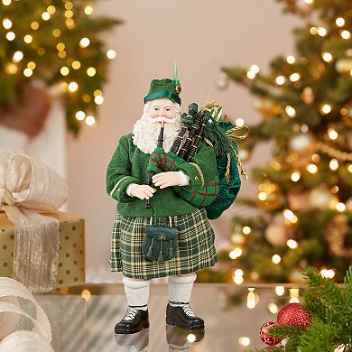 Kurt Adler Fabriché Musical Irish Bagpiper Santa Décor
