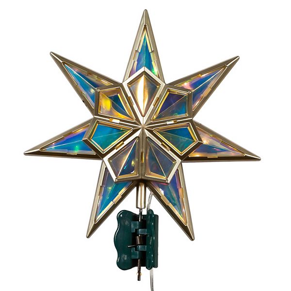 Kurt Adler Iridescent Seven-Pointed Star LED Tree Topper