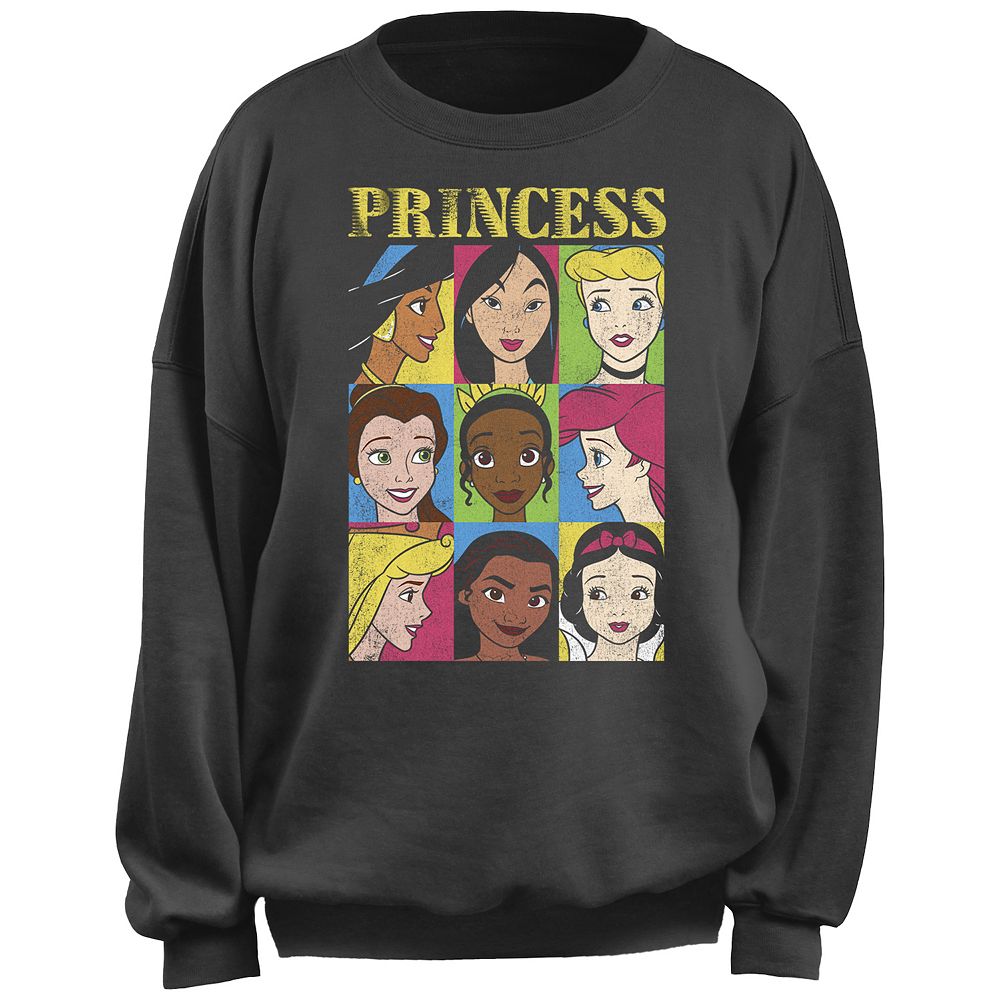 Disney Princesses Princess Nine Distressed Boxes Juniors' Fleece Pullover