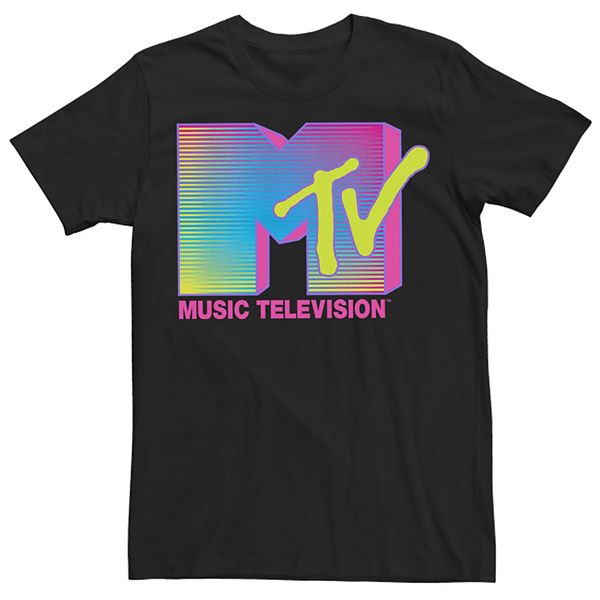 Big & Tall MTV 90's Hot Pink Neon Graphic Tee