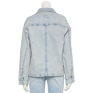 Juniors' SO® Denim Utility Pocket Oversized Jacket
