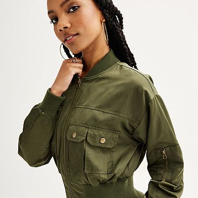 Juniors' SO® Utility Bomber Jacket