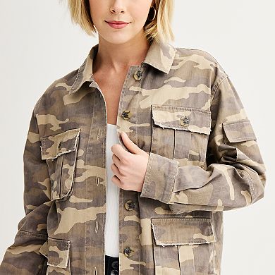 Juniors' SO® Camo Utility Jacket