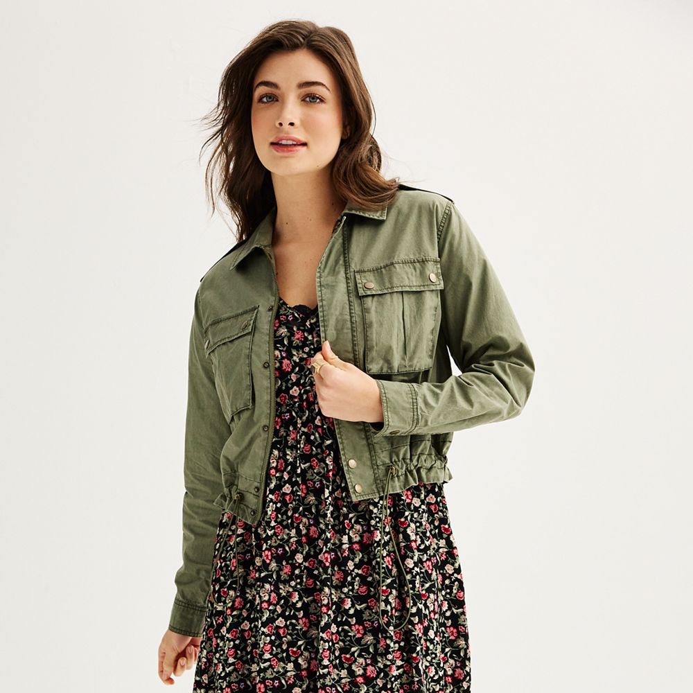 Juniors' SO® Parachute Utility Jacket