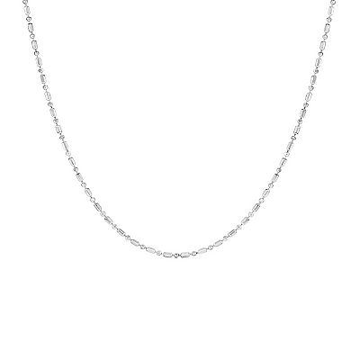 PRIMROSE Sterling Silver Polished Dot Dash 18 inch Chain Necklace
