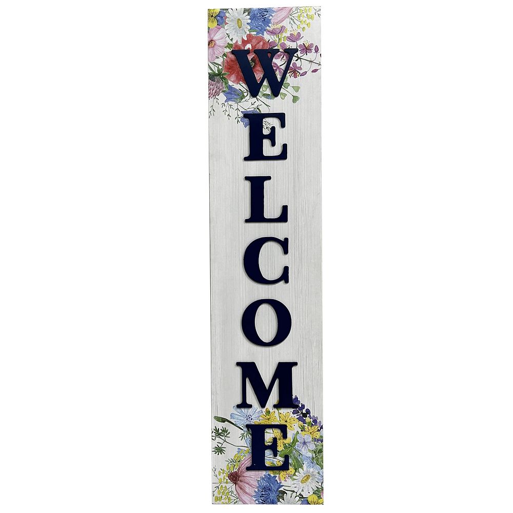 Everyday Decor "Welcome" Floral Porch Leaner Sign