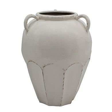 Everyday Decor White Ceramic Floor Vase
