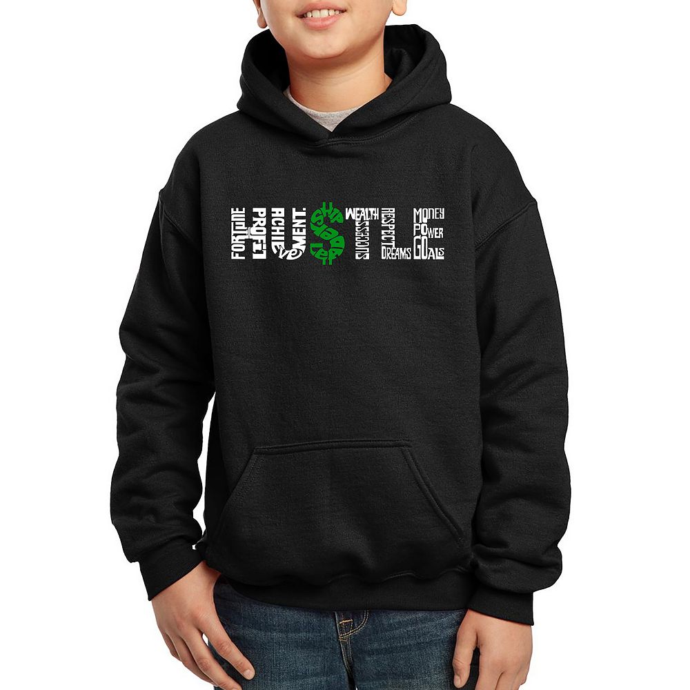 Hustle - Boy's Word Art Hooded Sweatshirt