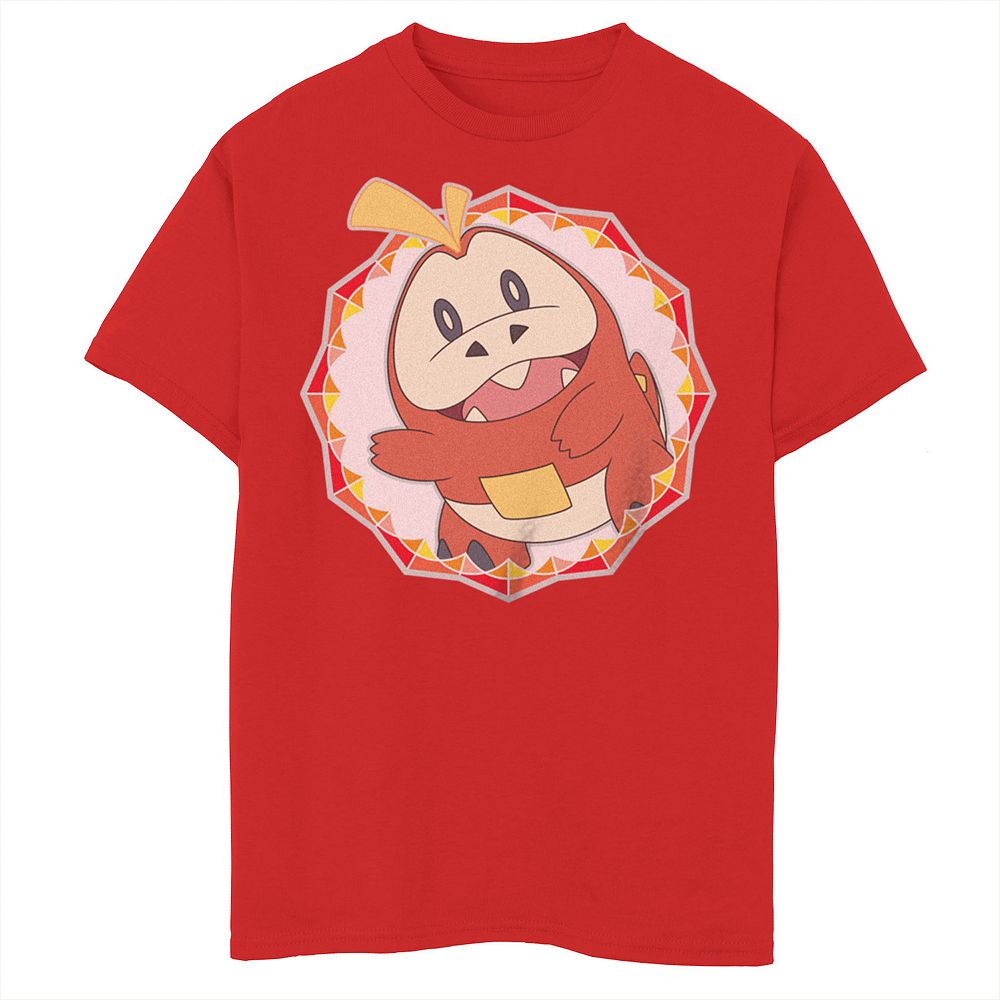 Boy's Pokemon Scarlet Violet Fuecoco Sparkle Circle Badge Tee
