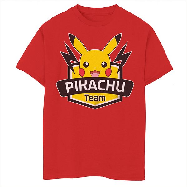 Boy's Pokemon Pikachu Team Lightning Bolts Badge Tee