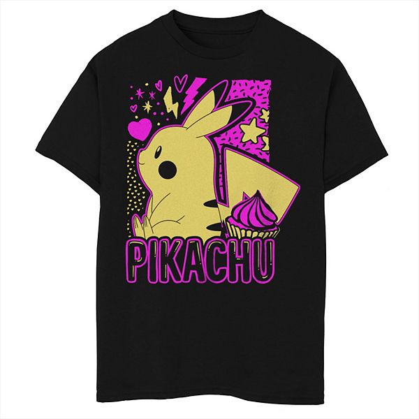 Boy's Pokemon Pikachu Sweet Cupcake Neon Tee
