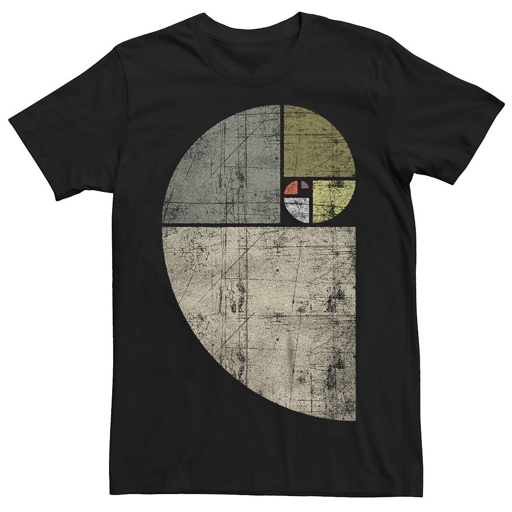 Men's Fibonacci Spiral Distressed Graphic Tee