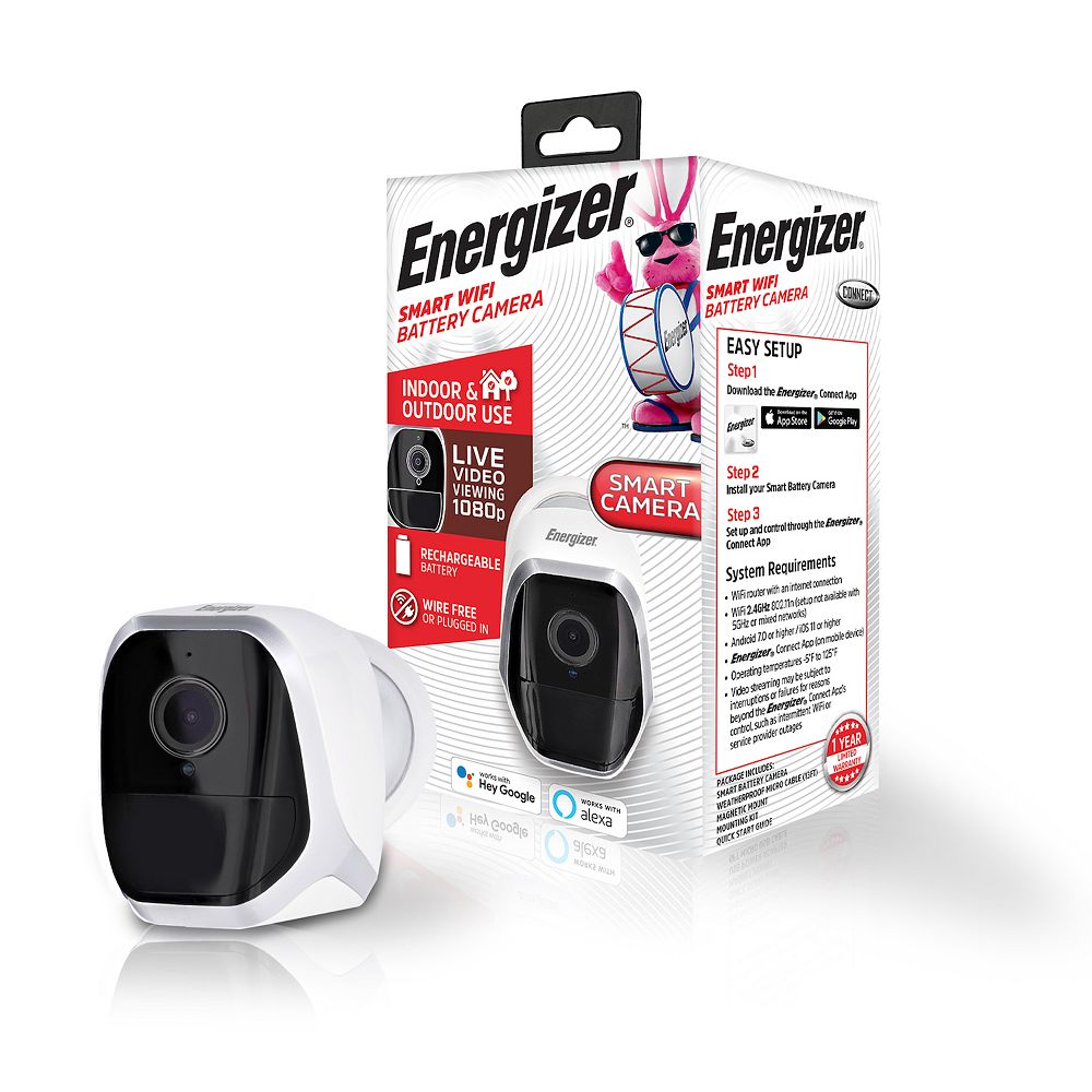 Energizer Smart Wifi 1080p HD Indoor/Outdoor Battery Video Camera