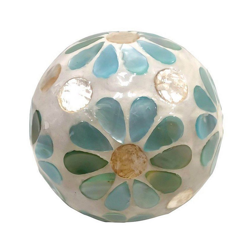 Everyday Decor Blue Capiz Shell Decorative Orb