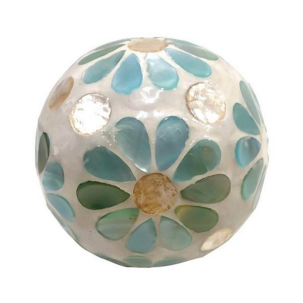 Everyday Decor Blue Capiz Shell Decorative Orb