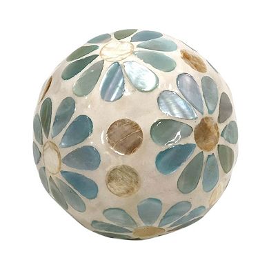 Everyday Decor Blue Capiz Shell Decorative Orb