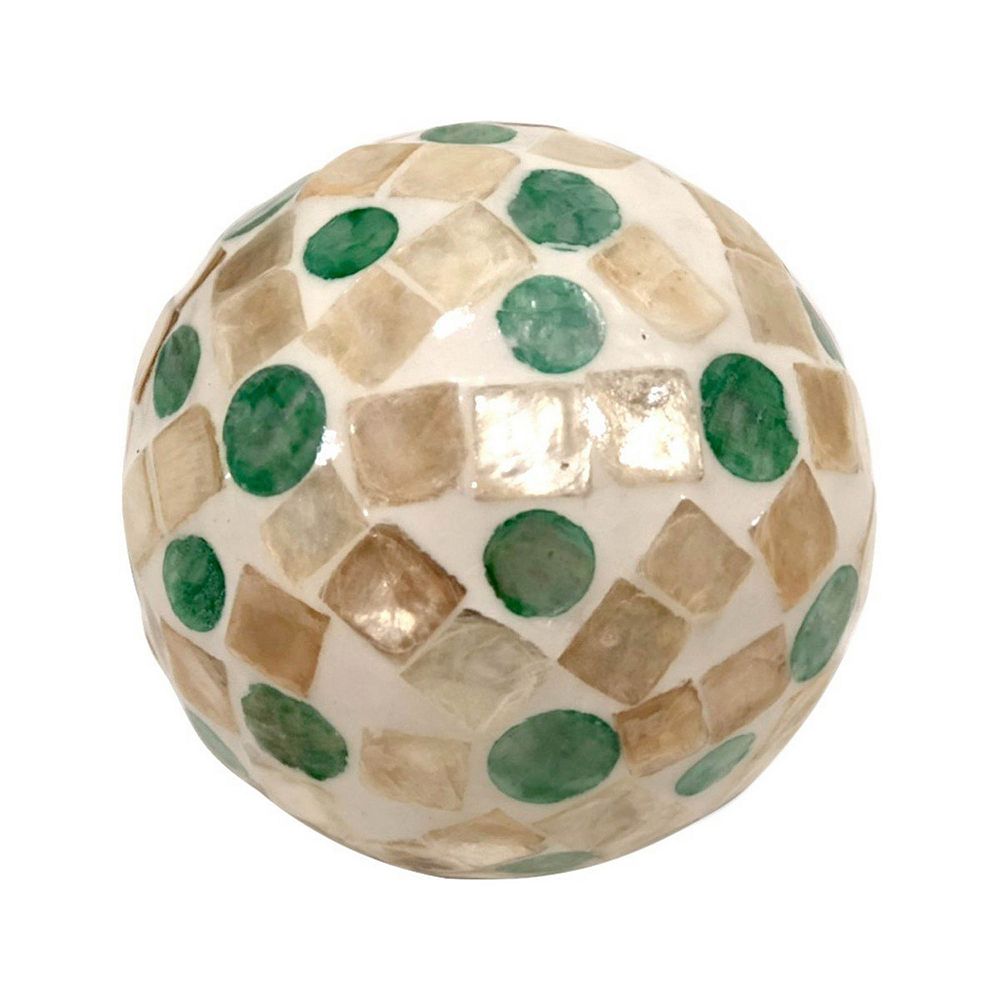Everyday Decor Teal Capiz Shell Decorative Orb