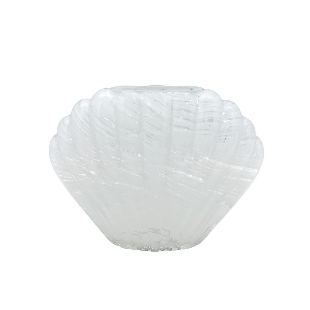 Everyday Decor Swirled Glass Seashell Vase