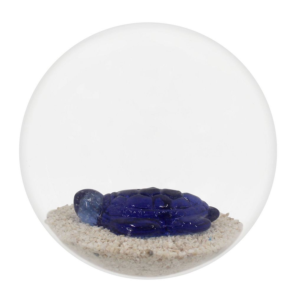 Everyday Decor Glass Turtle Decorative Orb Table Decor