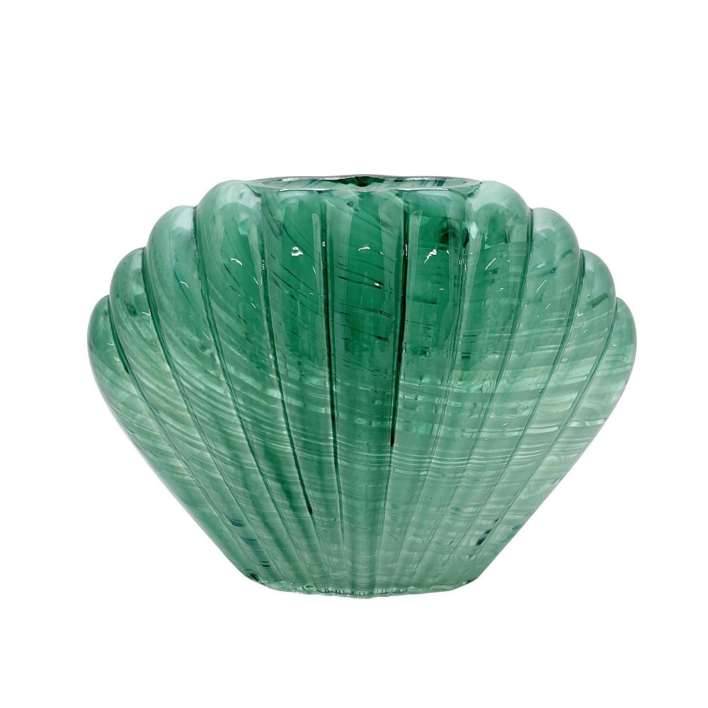 Everyday Decor Swirled Glass Seashell Vase