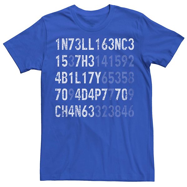 Men's Intelligence Is The Ability To Adapt To Change Numbers Graphic Tee