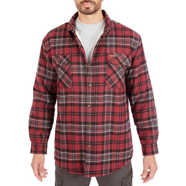 Big & Tall Smith's Workwear Sherpa-Lined Flannel Shirt Jacket