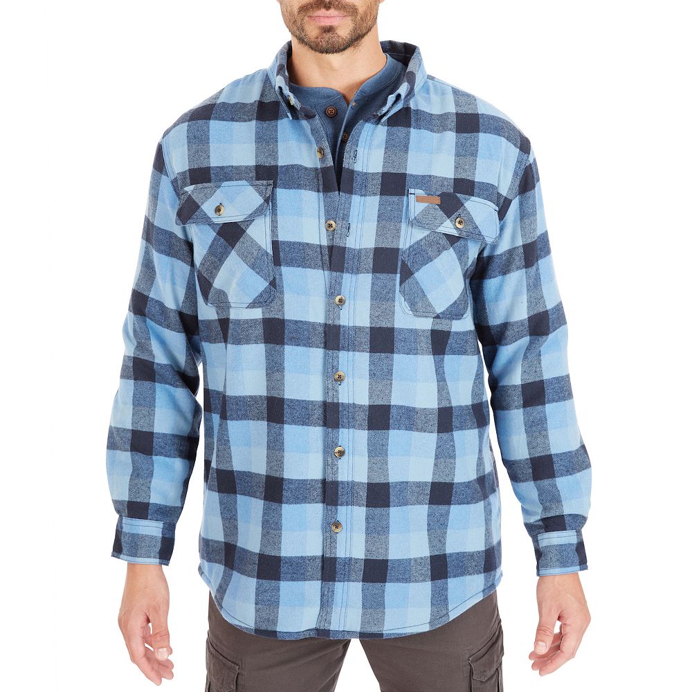 Big & Tall Smith's Workwear Sherpa-Lined Flannel Shirt Jacket