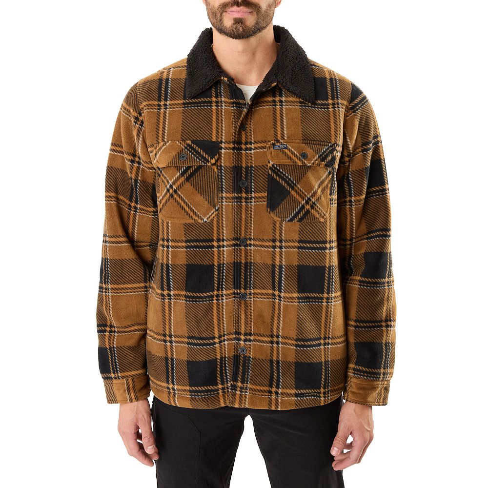 Big & Tall Smith's Workwear Sherpa-Lined Plaid Polarfleece Jacket