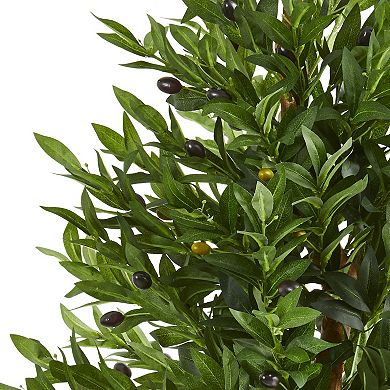 nearly natural 35-in. UV Resistant Olive Cone Topiary Artificial Tree