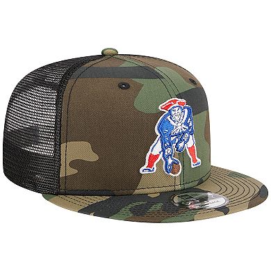 Men's New Era Camo New England Patriots Throwback Main Trucker 9FIFTY ...