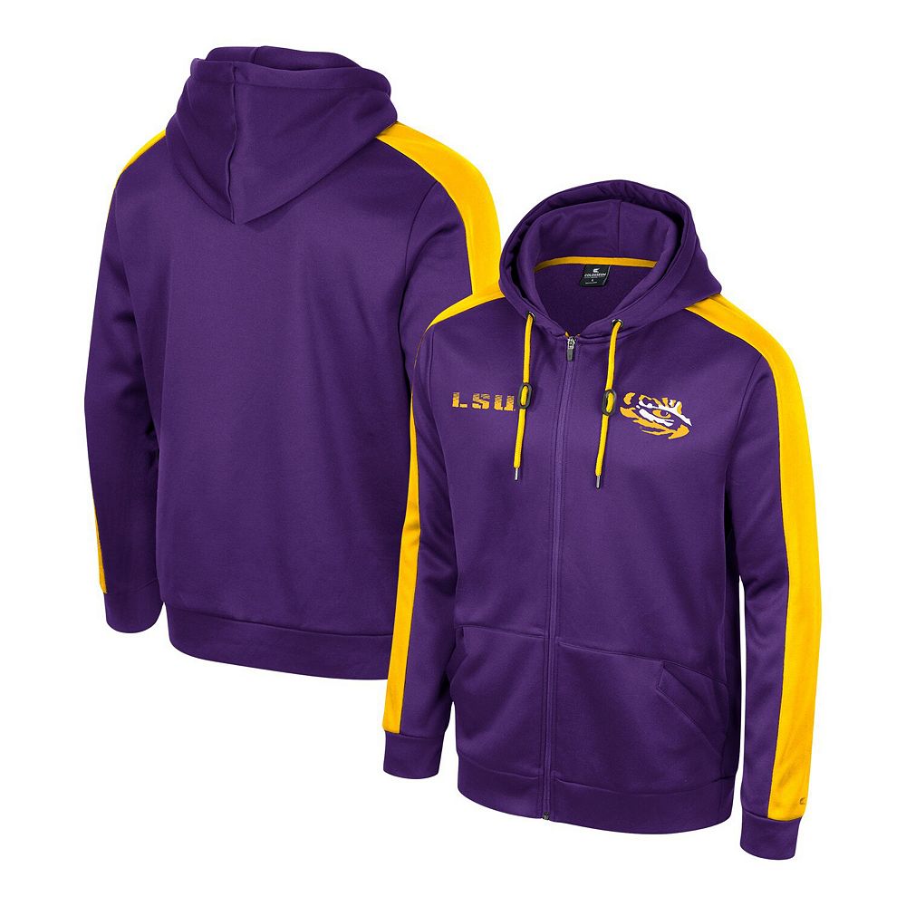 Men's Colosseum Purple LSU Tigers Reese Full-Zip Hoodie
