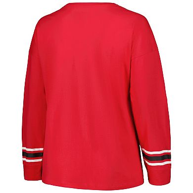 Women's Profile Scarlet Ohio State Buckeyes Plus Size Triple Script ...