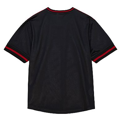 Men's Mitchell & Ness Red Miami Heat Jumbotron 3.0 Mesh V-Neck T-Shirt