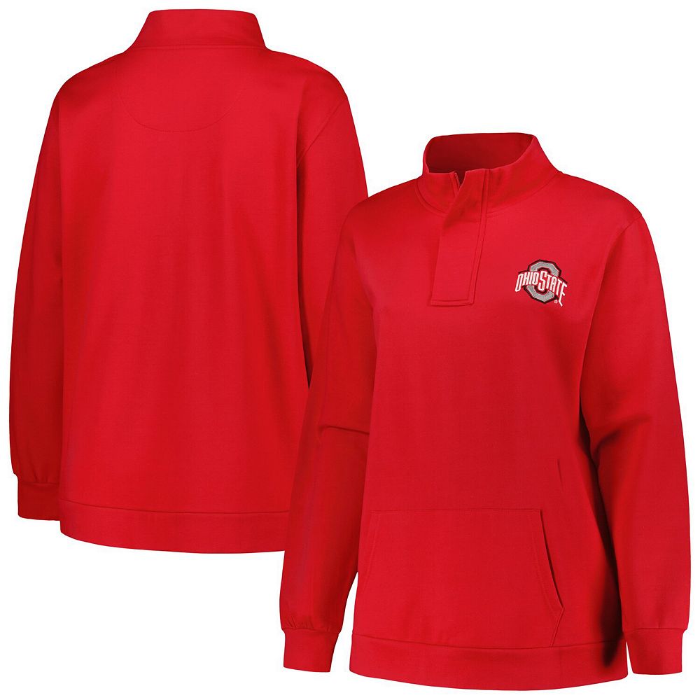 Women's Profile Scarlet Ohio State Buckeyes Plus Size Fleece Quarter ...