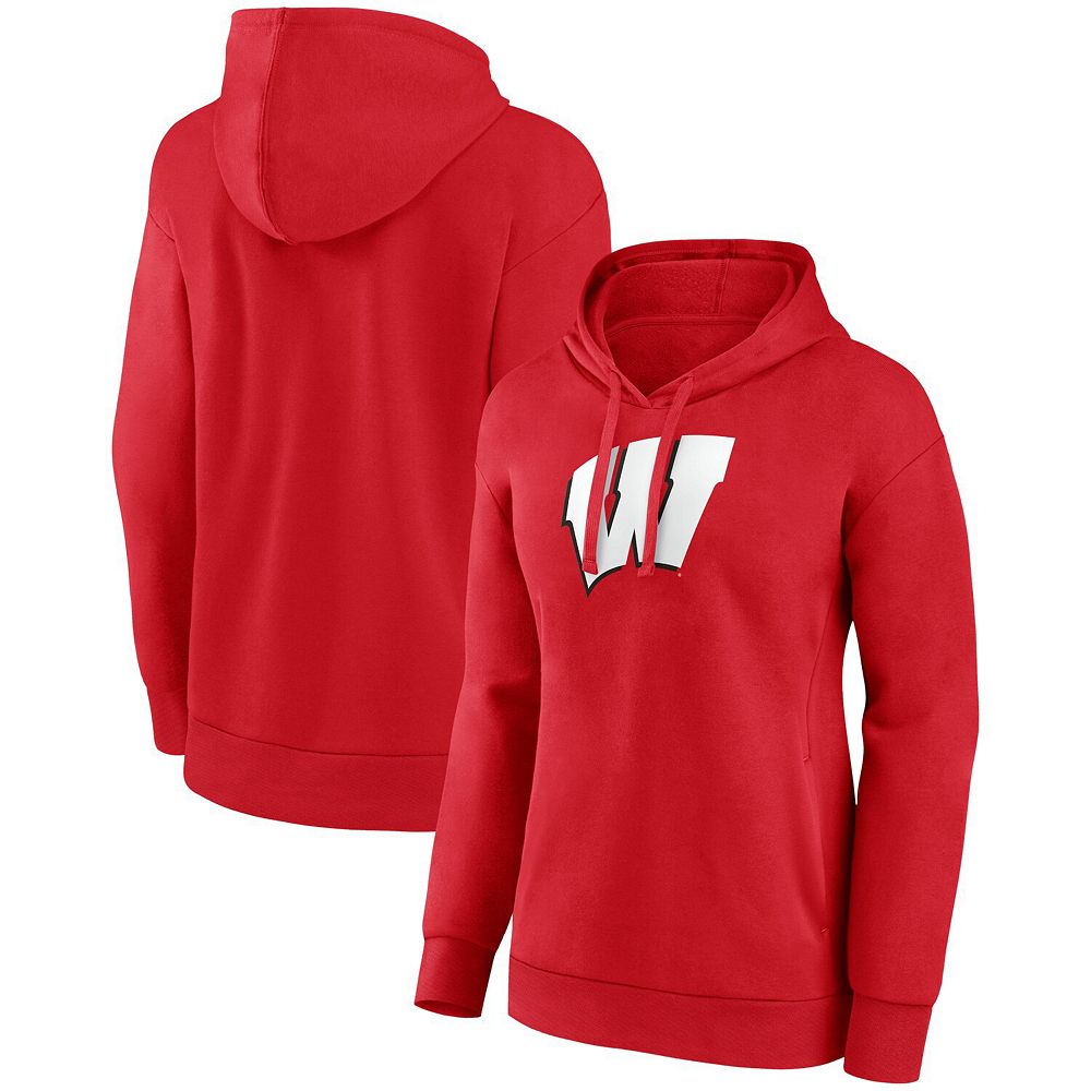 Women's Fanatics Branded Red Wisconsin Badgers Evergreen Pullover Hoodie