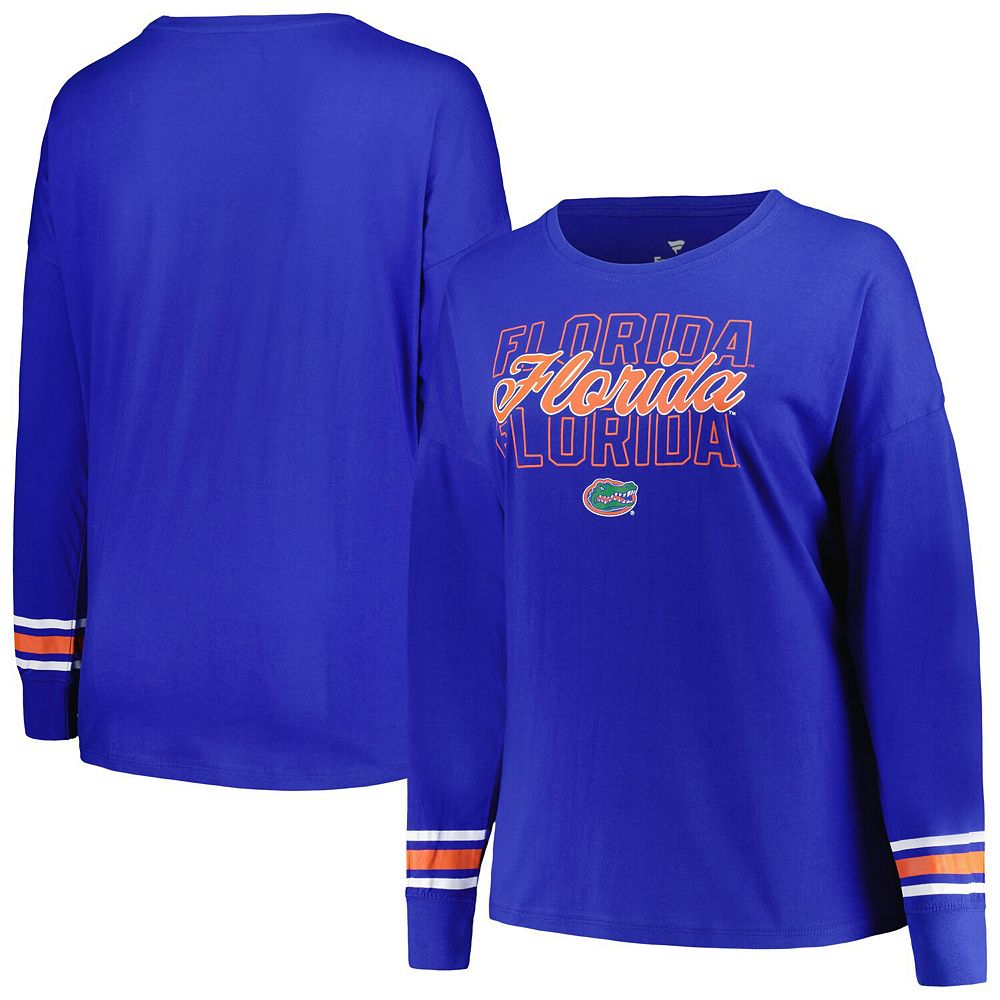 Women's Profile Royal Florida Gators Plus Size Triple Script Scoop Neck ...